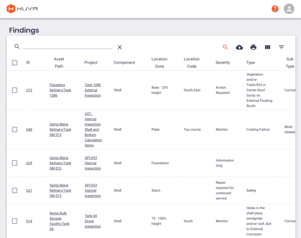 Inspection Data Management System Software Technology - HUVRdata